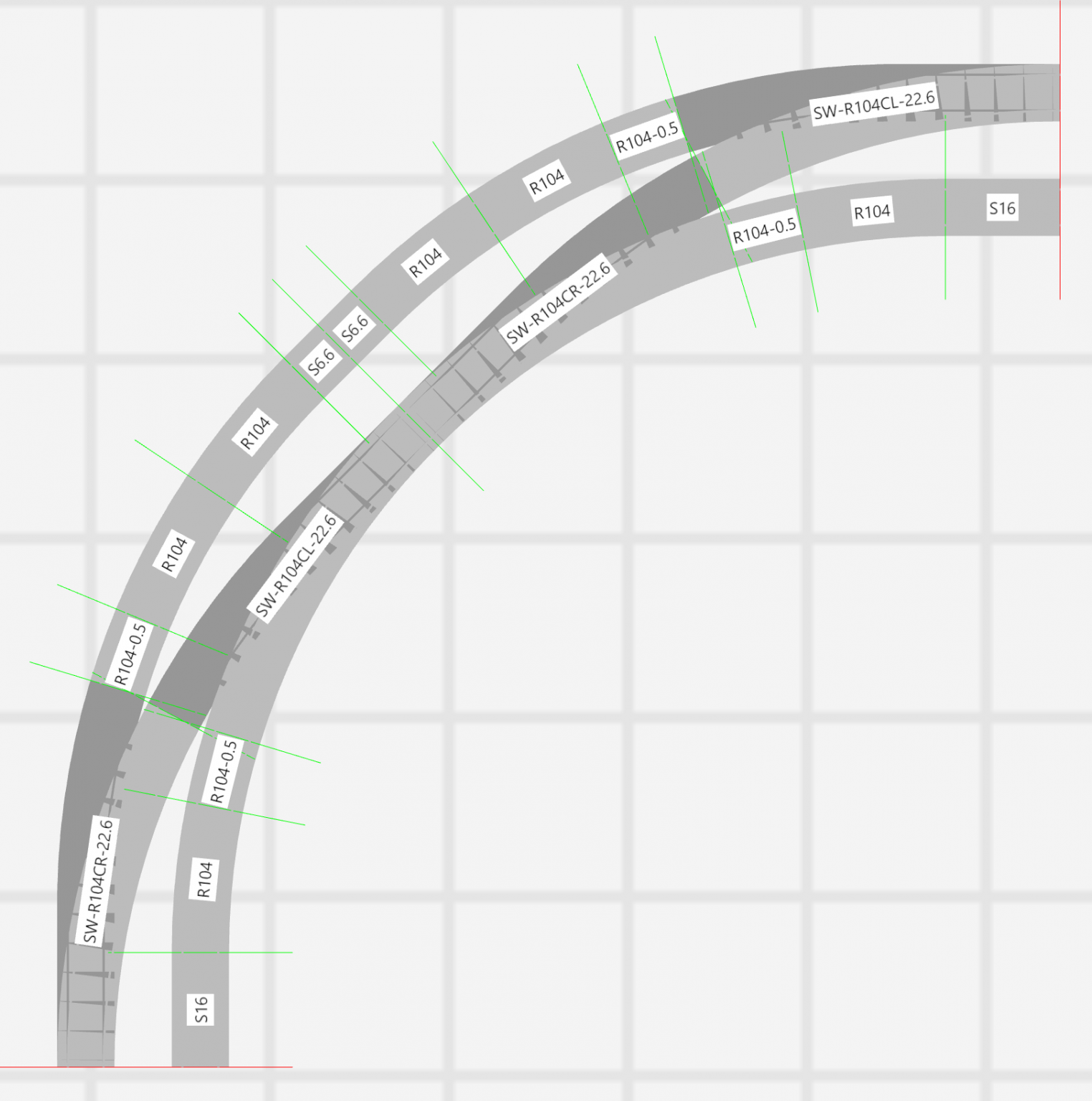 Geometry: R104 Curved Switches – MattzoBricks