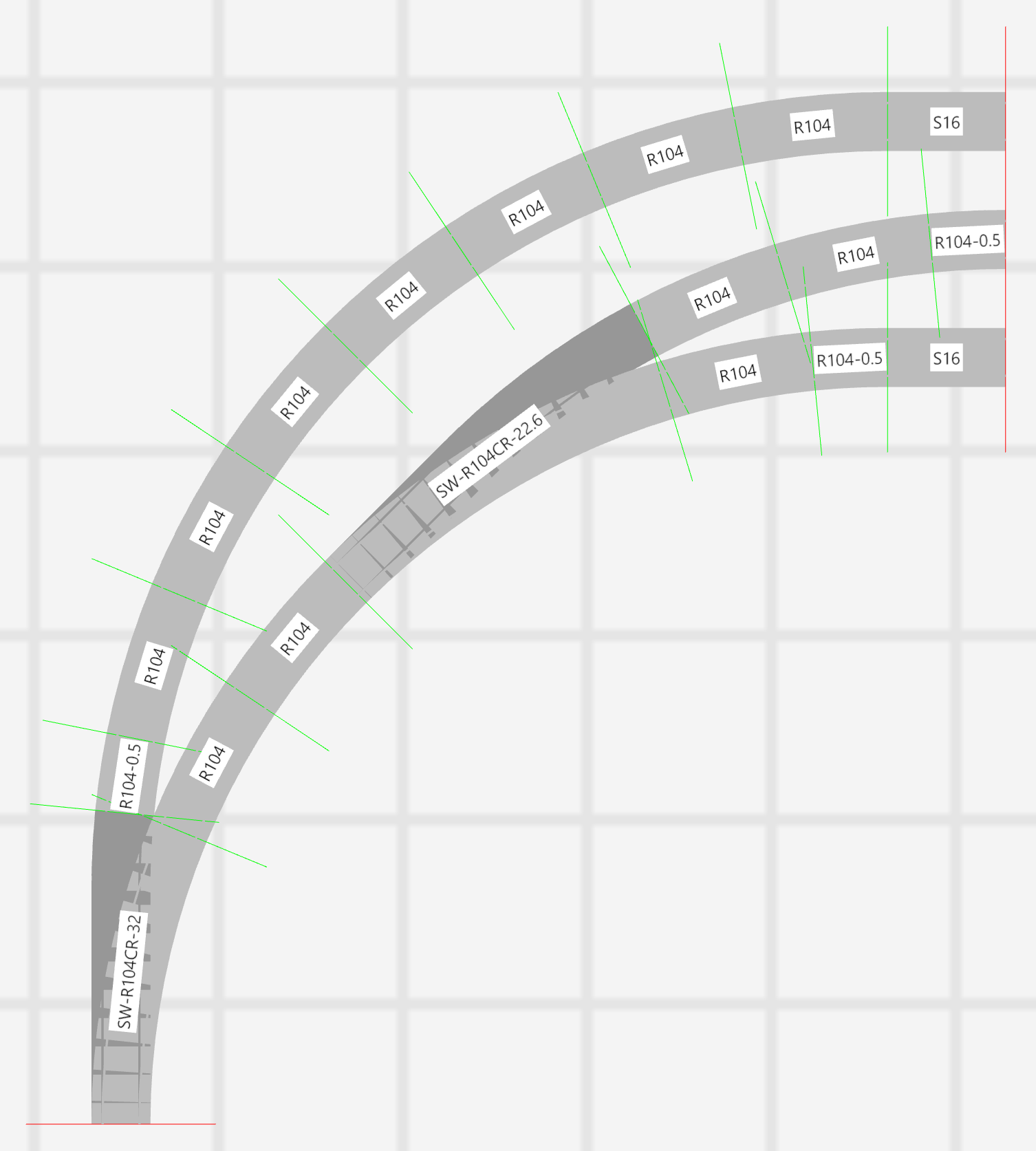 Geometry: R104 Curved Switches – MattzoBricks